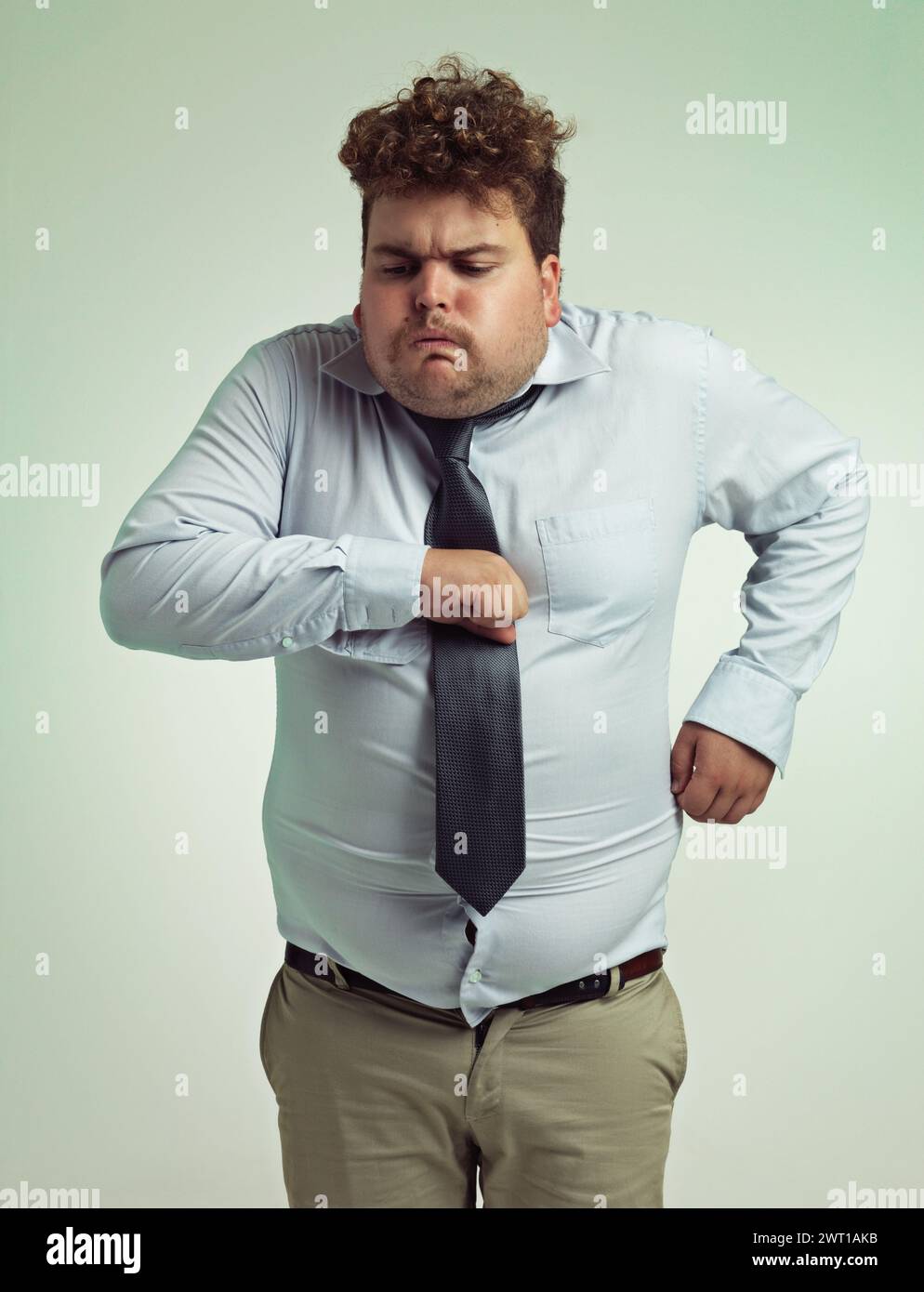 Sick, employee and man with vomit, unhealthy and professional in suit ...