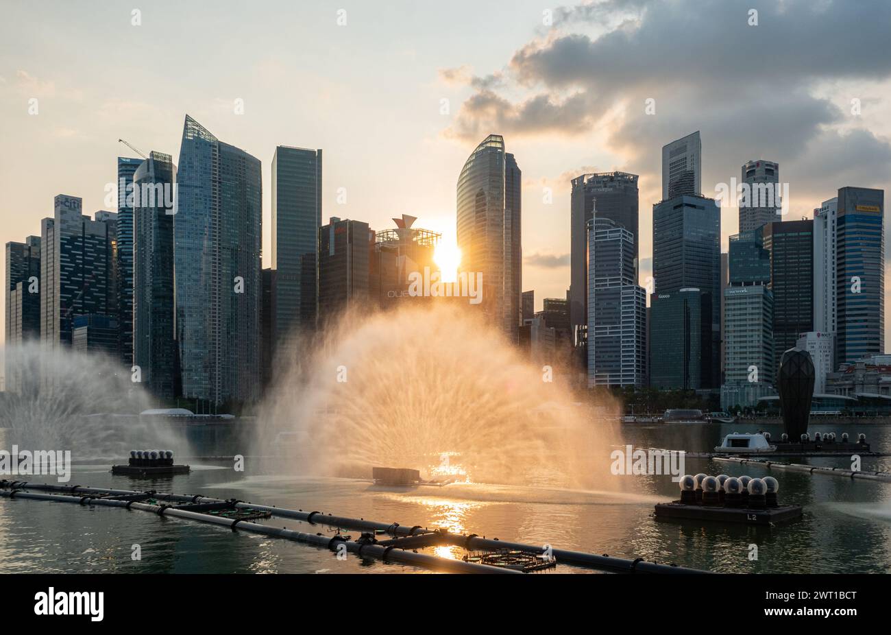 Skyline of Singapore by the marina bay, Asia Stock Photo - Alamy