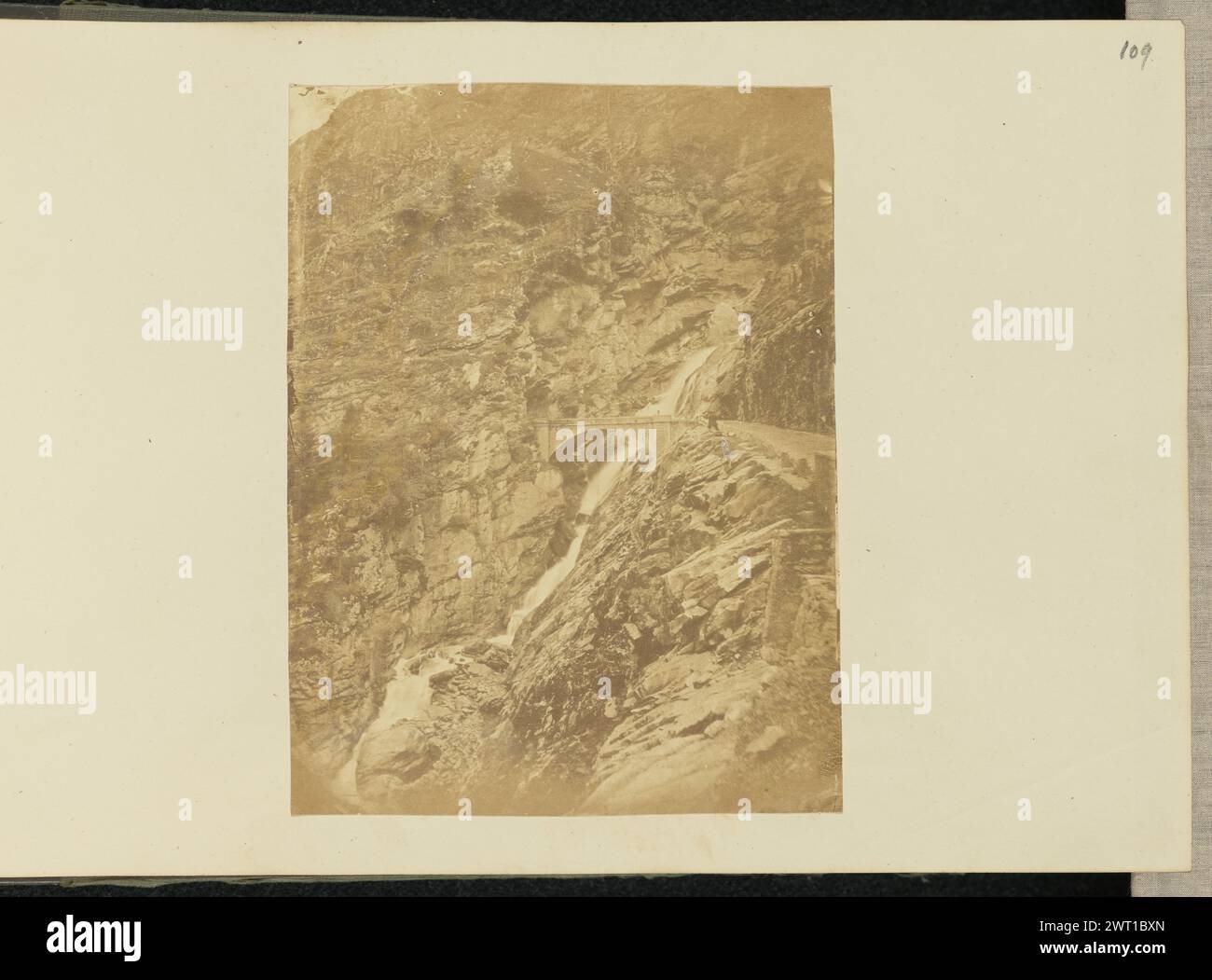 Mountain waterfall. Sir John Joscelyn Coghill, photographer (Irish ...