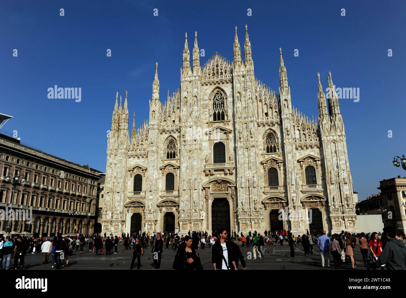 Main front facade Milan Cathedral Basilica Nativity Saint Mary church ...