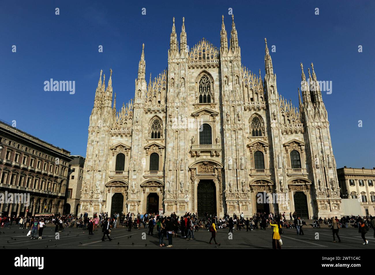 Main front facade Milan Cathedral Basilica Nativity Saint Mary church ...