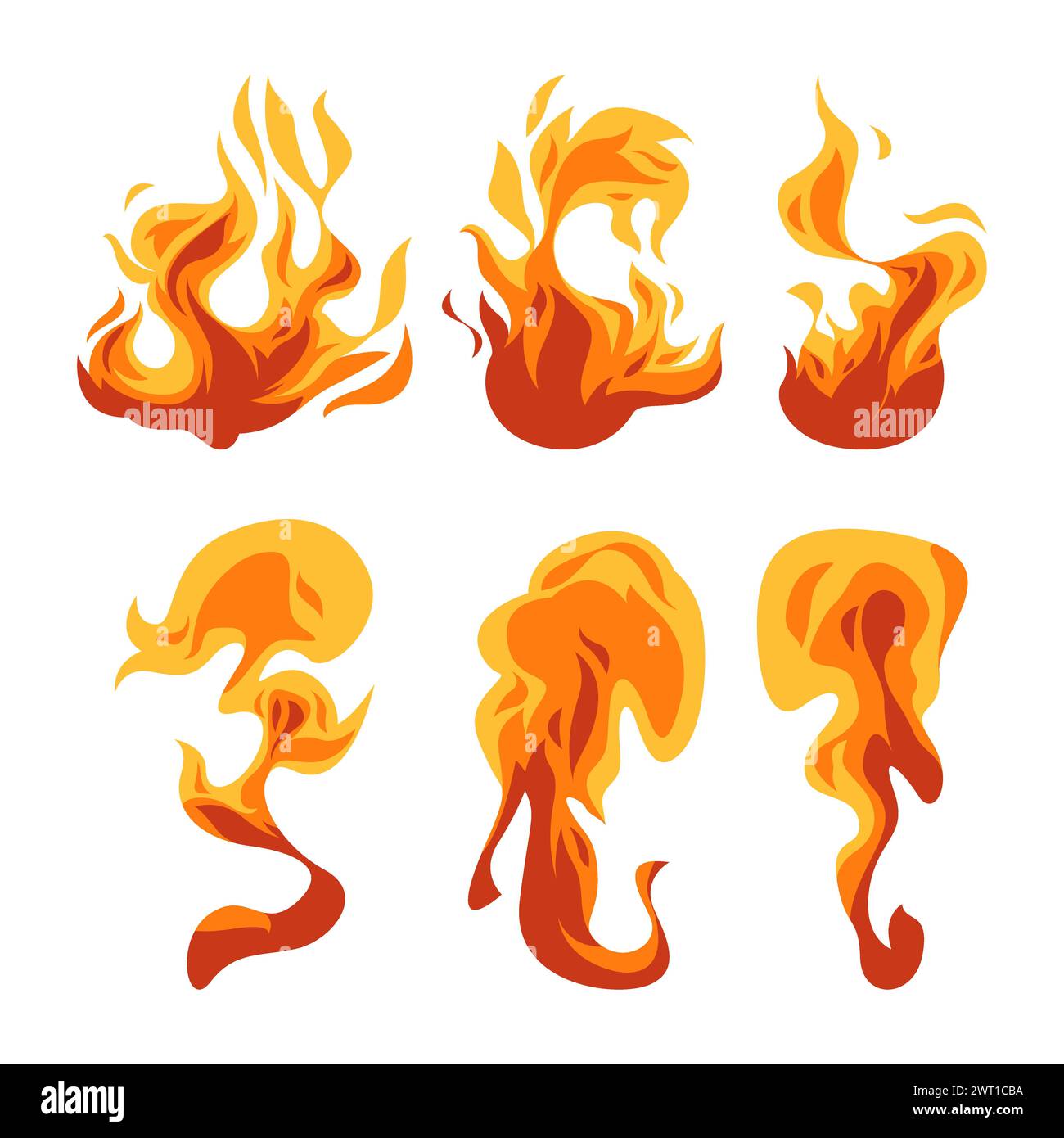 icon shape fire effect yellow orange red hot burn flame ignition design ...
