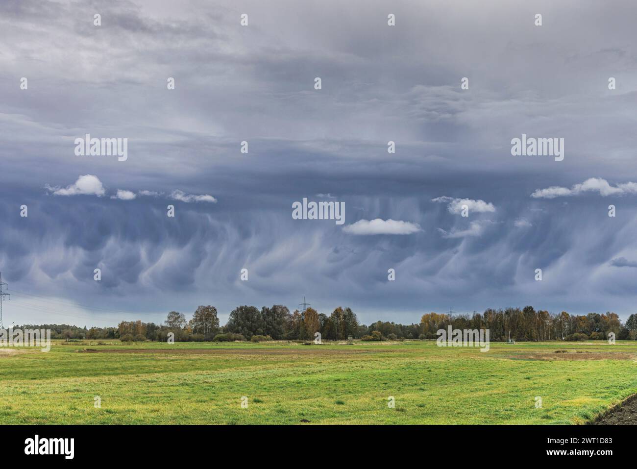 cloudburst over the Erdinger Moos, Germany, Bavaria, Erdinger Moos ...