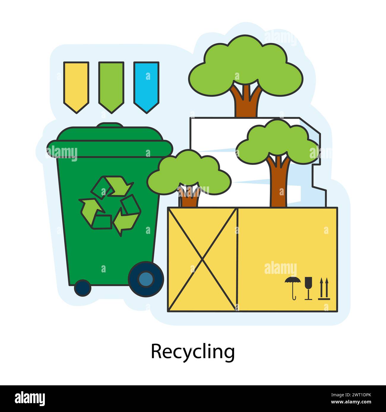 Sustainability. Paper and carboard recycling. Eco-friendly life-style ...