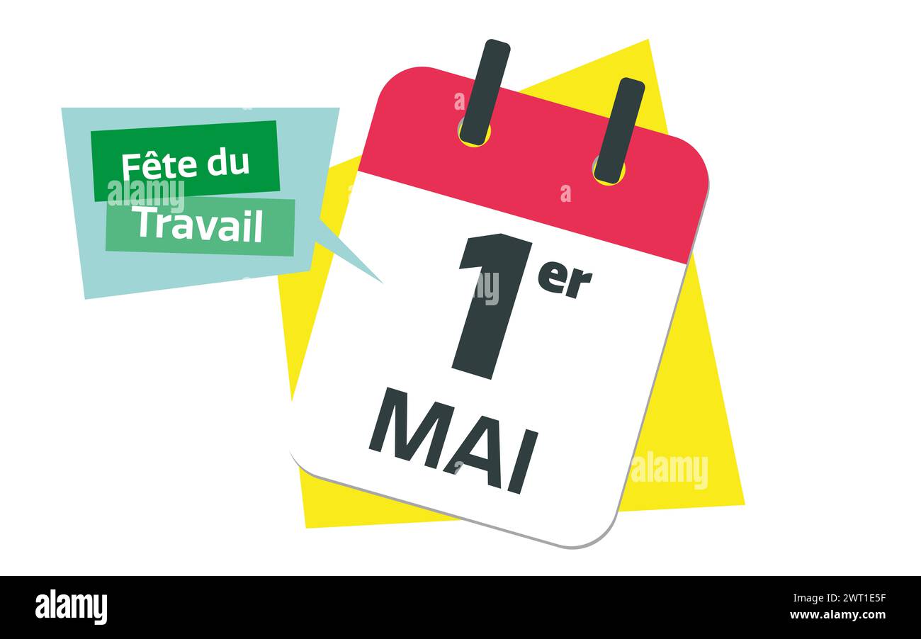 French Labour Day - French 1st May calendar date design Stock Photo - Alamy