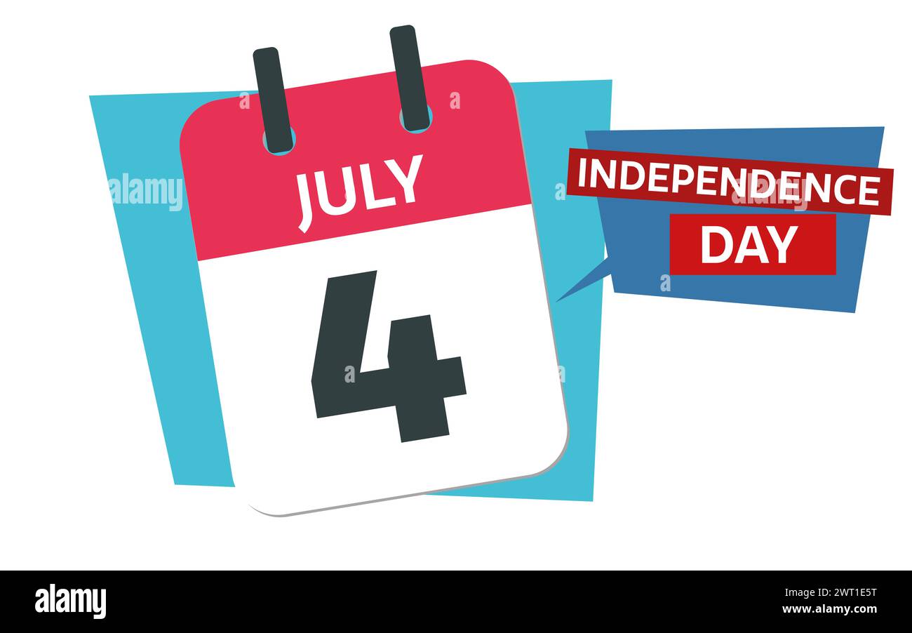 US Independance Day- July 4 th calendar date design Stock Photo - Alamy