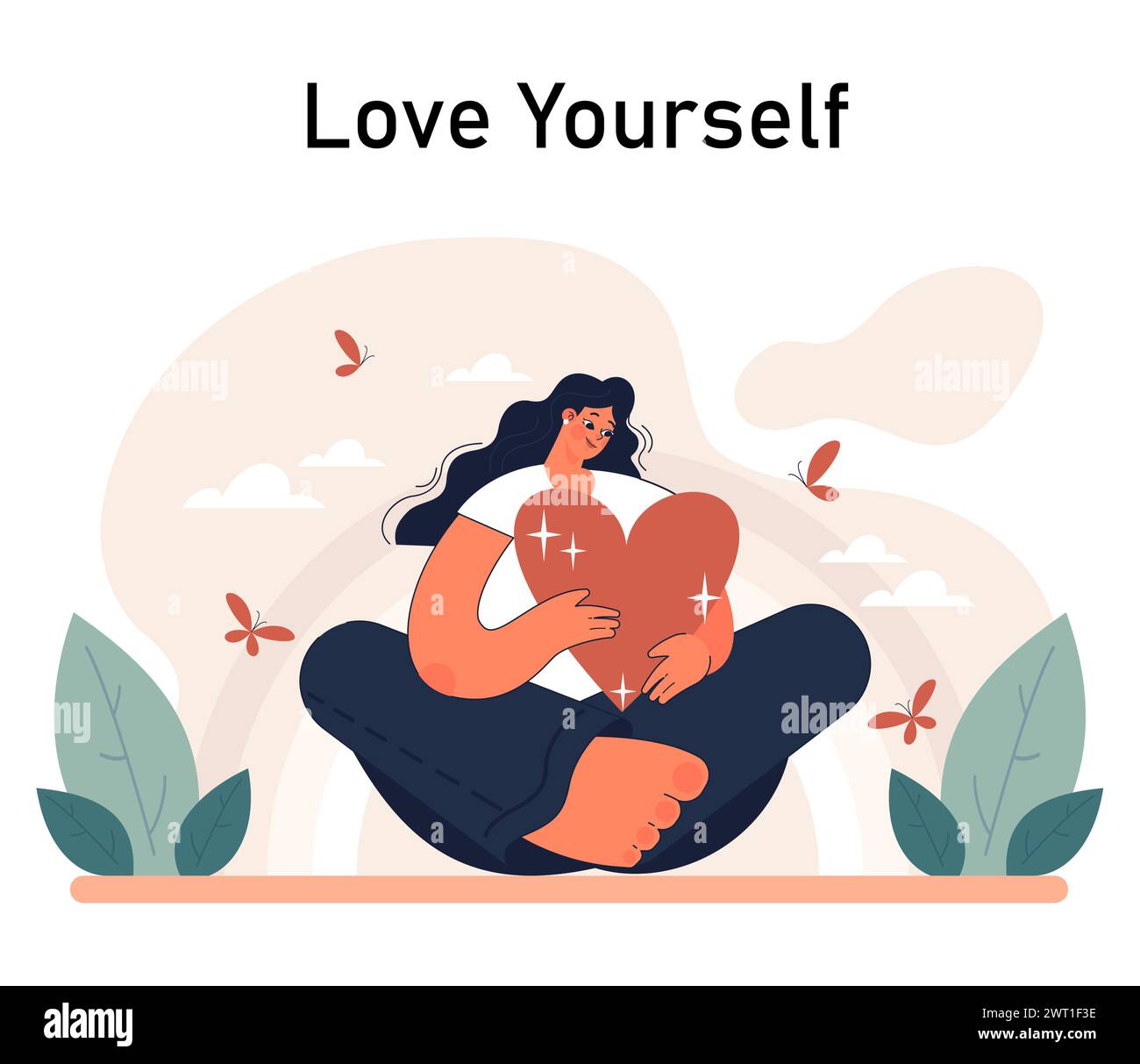 Positive relationships. Loving family connection and friends support ...