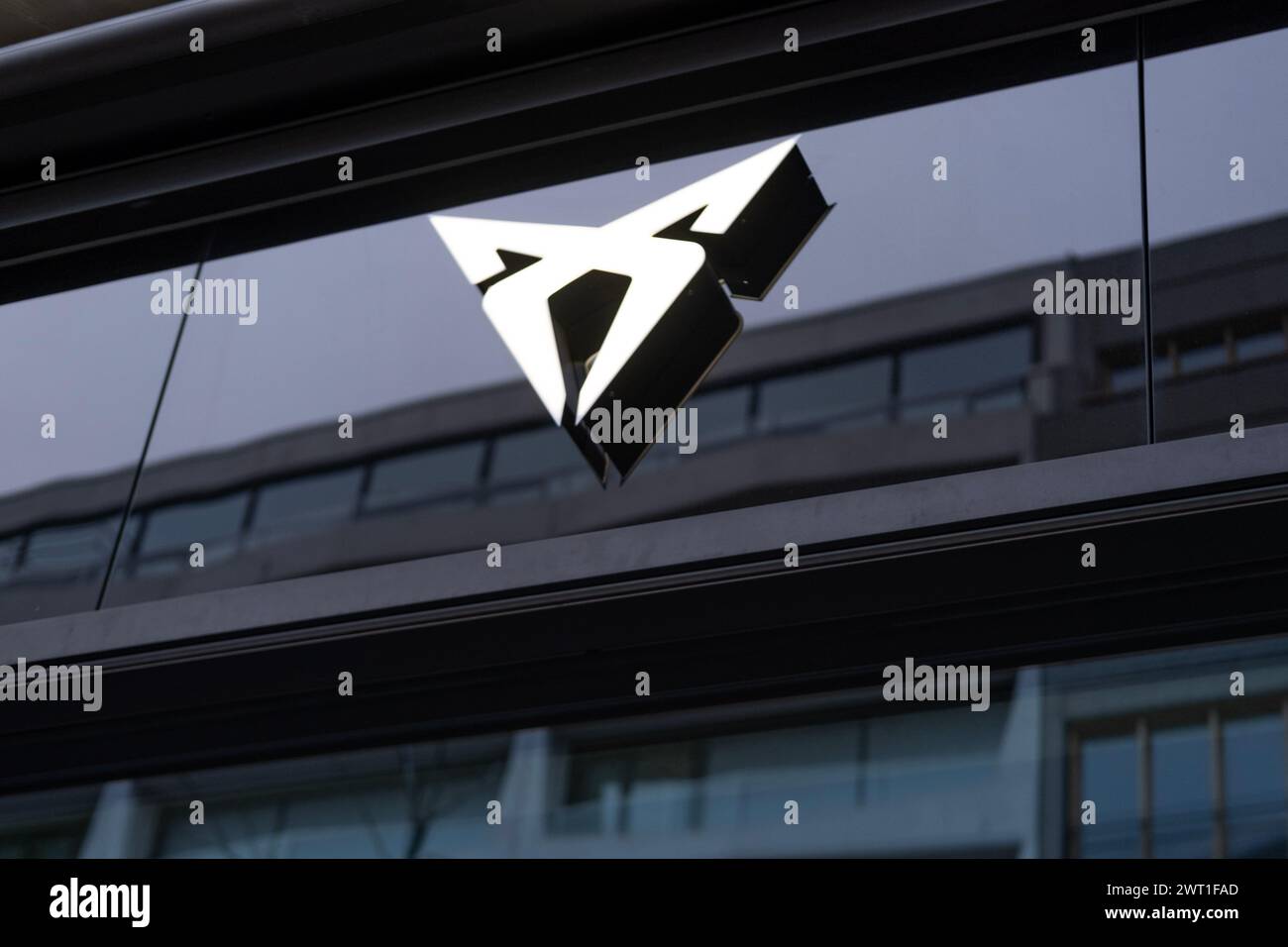 advertising logo CUPRA on facade City Garage in BERLIN, technology of ...