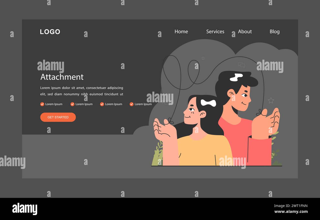 Emotional intelligence web banner or landing page dark or night mode ...