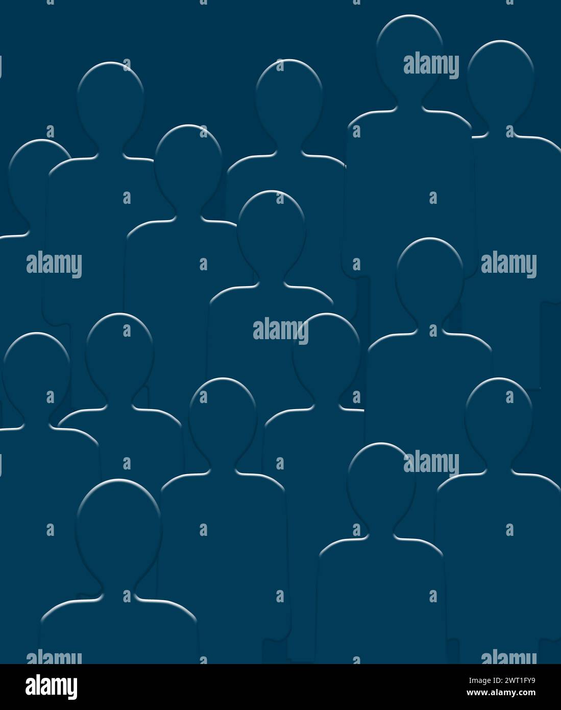 Humans stand side by side in a group in this abstract silhouetted 3-d ...