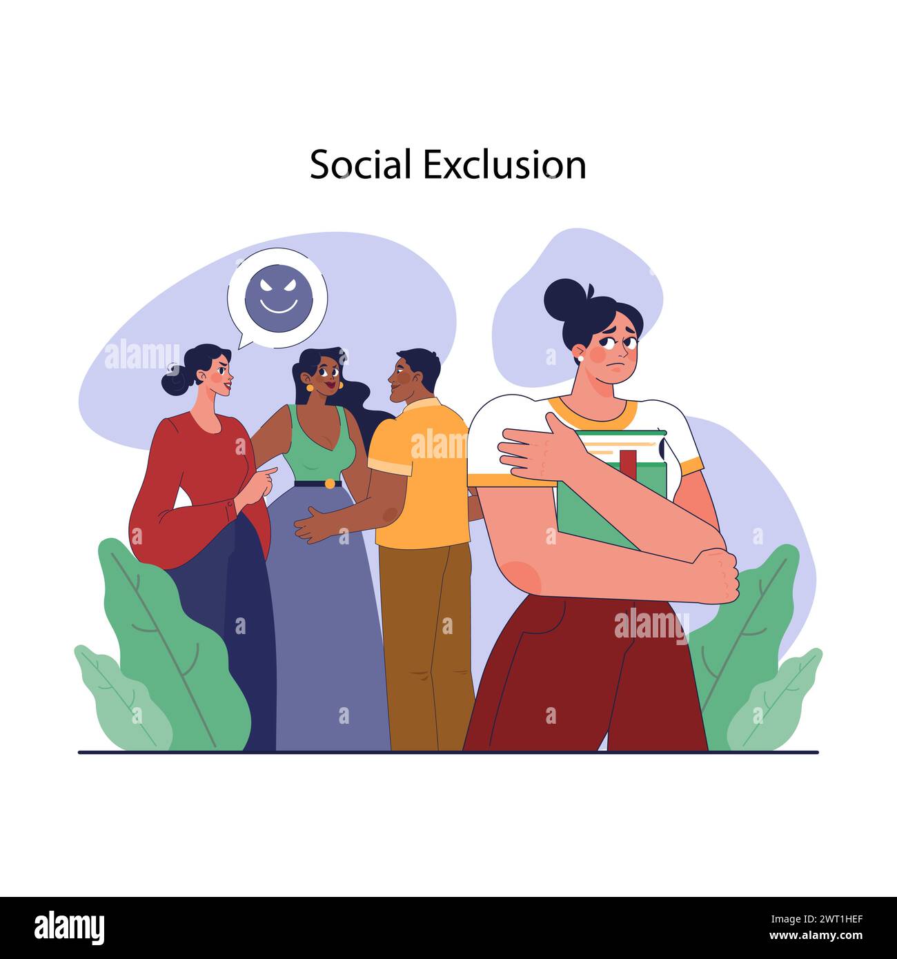 Bullying. Upset victim being bullied and shamed by others. Harassment ...