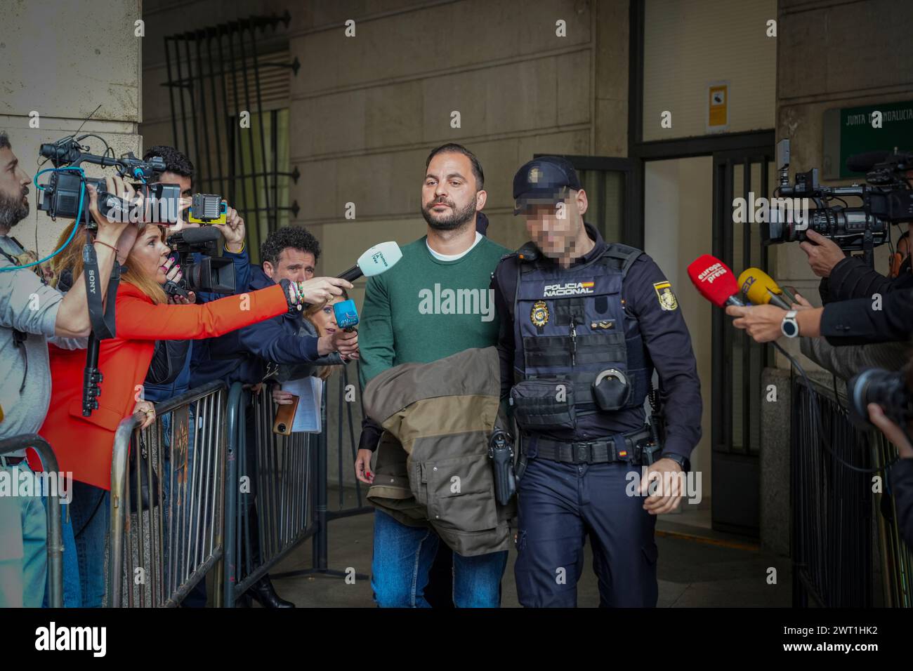 María del Monte's nephew, Antonio Tejado leaves the courthouse to ...