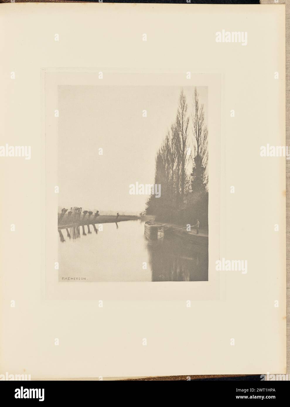 Poplars and Pollards on the Lea, Near Broxbourne. Peter Henry Emerson ...