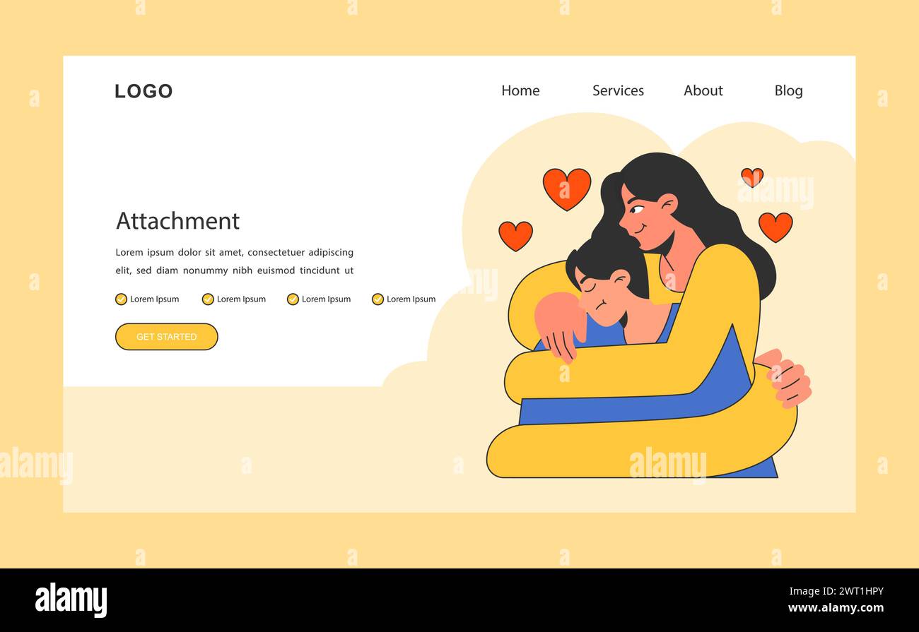 Emotional intelligence web banner or landing page. Unhealthy attachment ...