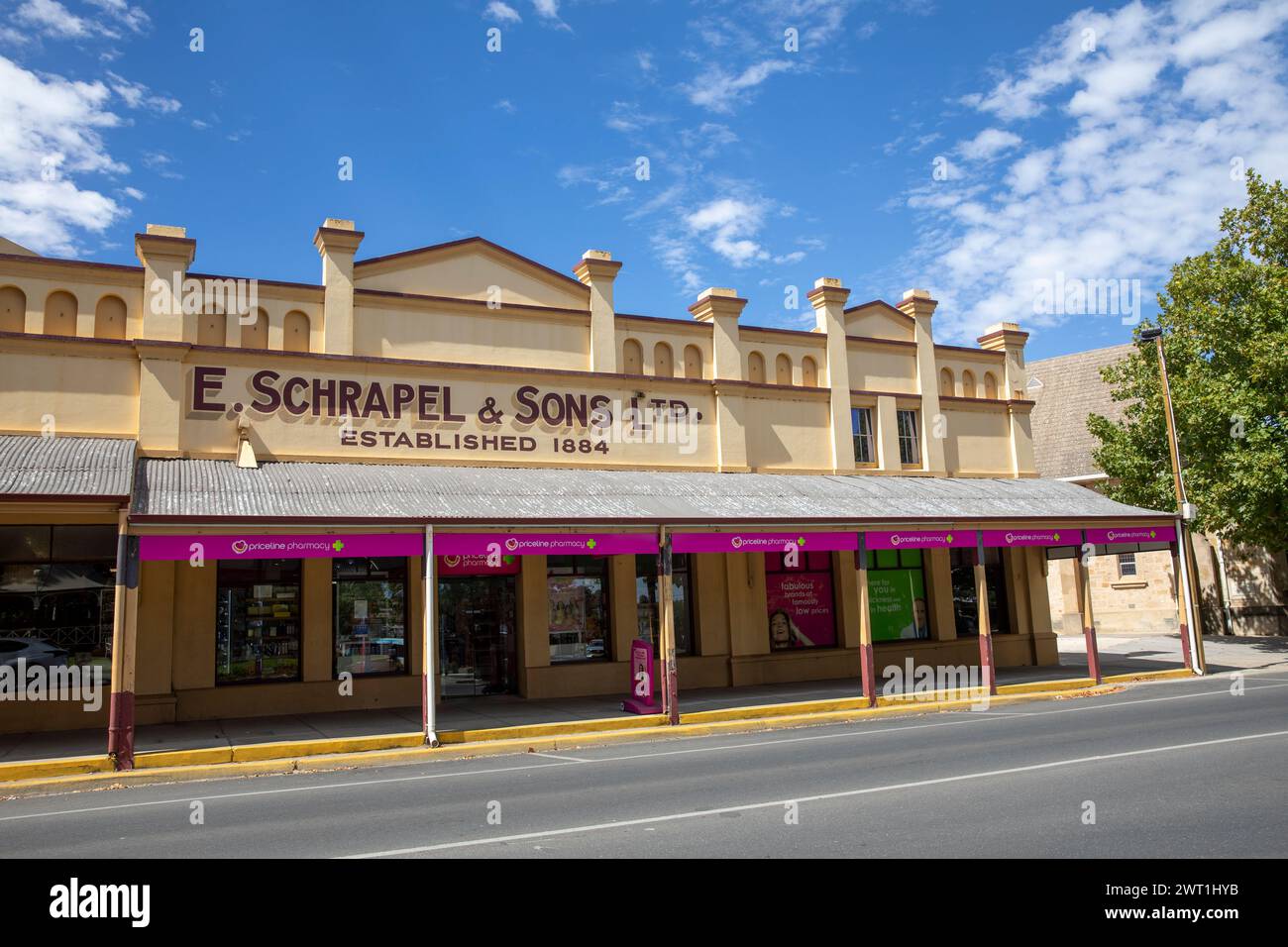 Tanunda town centre in the Barossa Valley, historic heritage building E ...