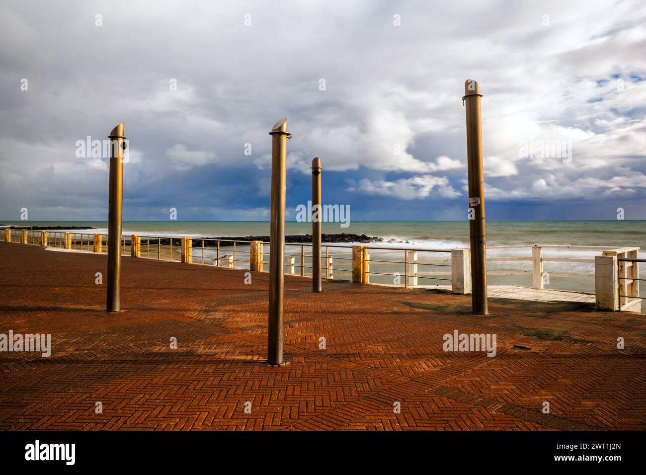 Steel pipes in the Western seafront of Ostia Lido (lungomare Duca degli ...