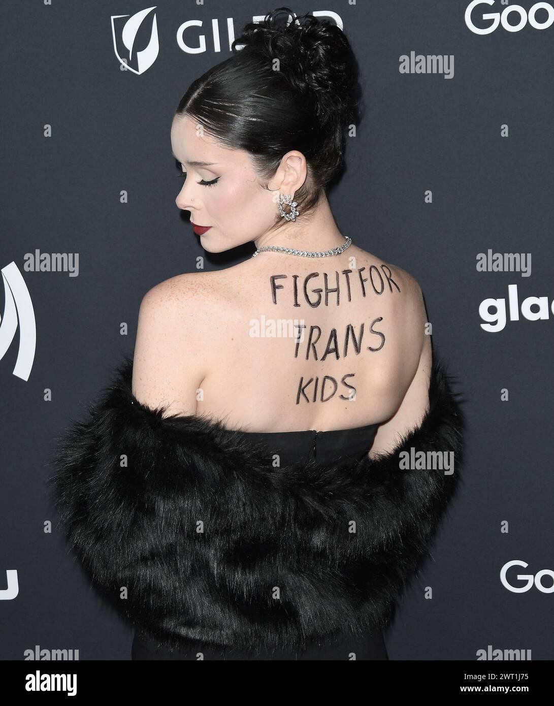 Samantha Lux arrives at the 35th Annual GLAAD Media Awards held at the ...