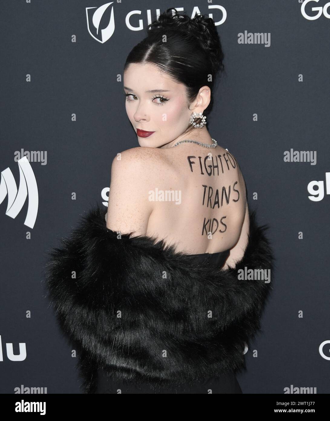 Samantha Lux arrives at the 35th Annual GLAAD Media Awards held at the ...
