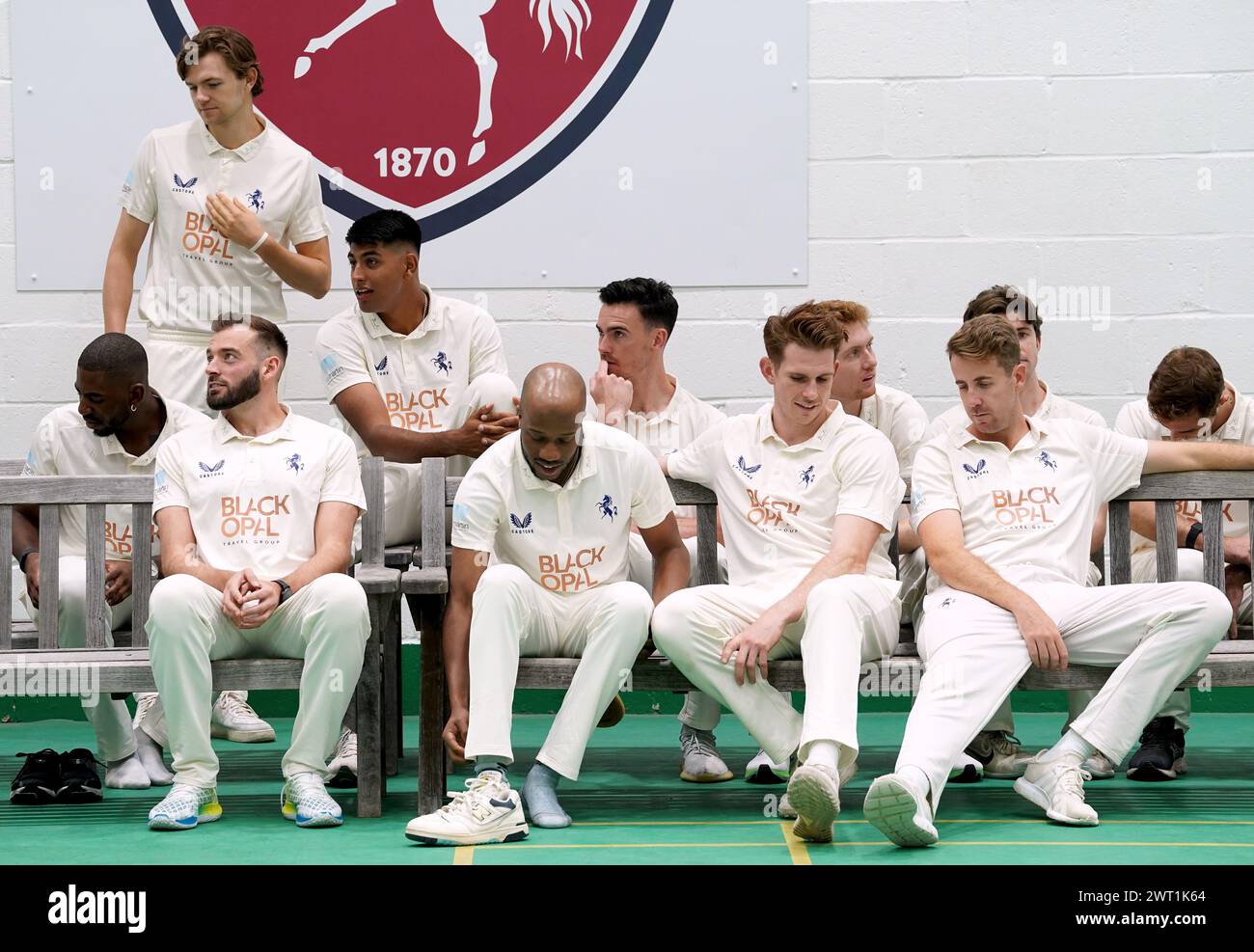 The men's first team squad ahead of team picture during the media day ...