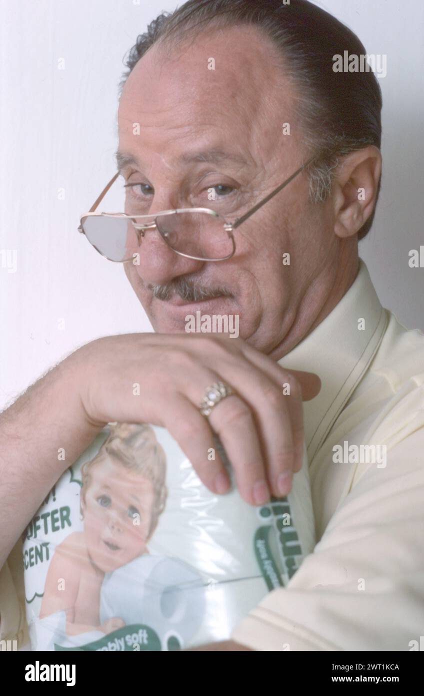 Character actor Dick Wilson, known for playing Mr. Whipple, poses ...