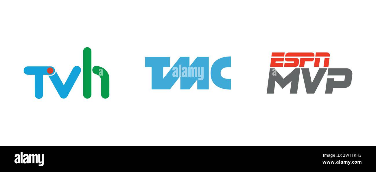 ESPN MVP, TVH, TMC . Vector brand logo collection Stock Vector Image ...