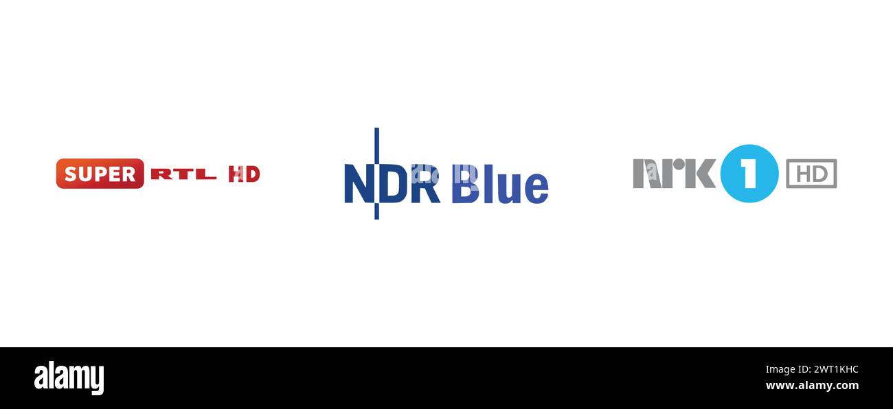 NDR Blue , NRK 1 HD, Super RTL HD. Vector brand logo collection Stock Vector Image & Art - Alamy