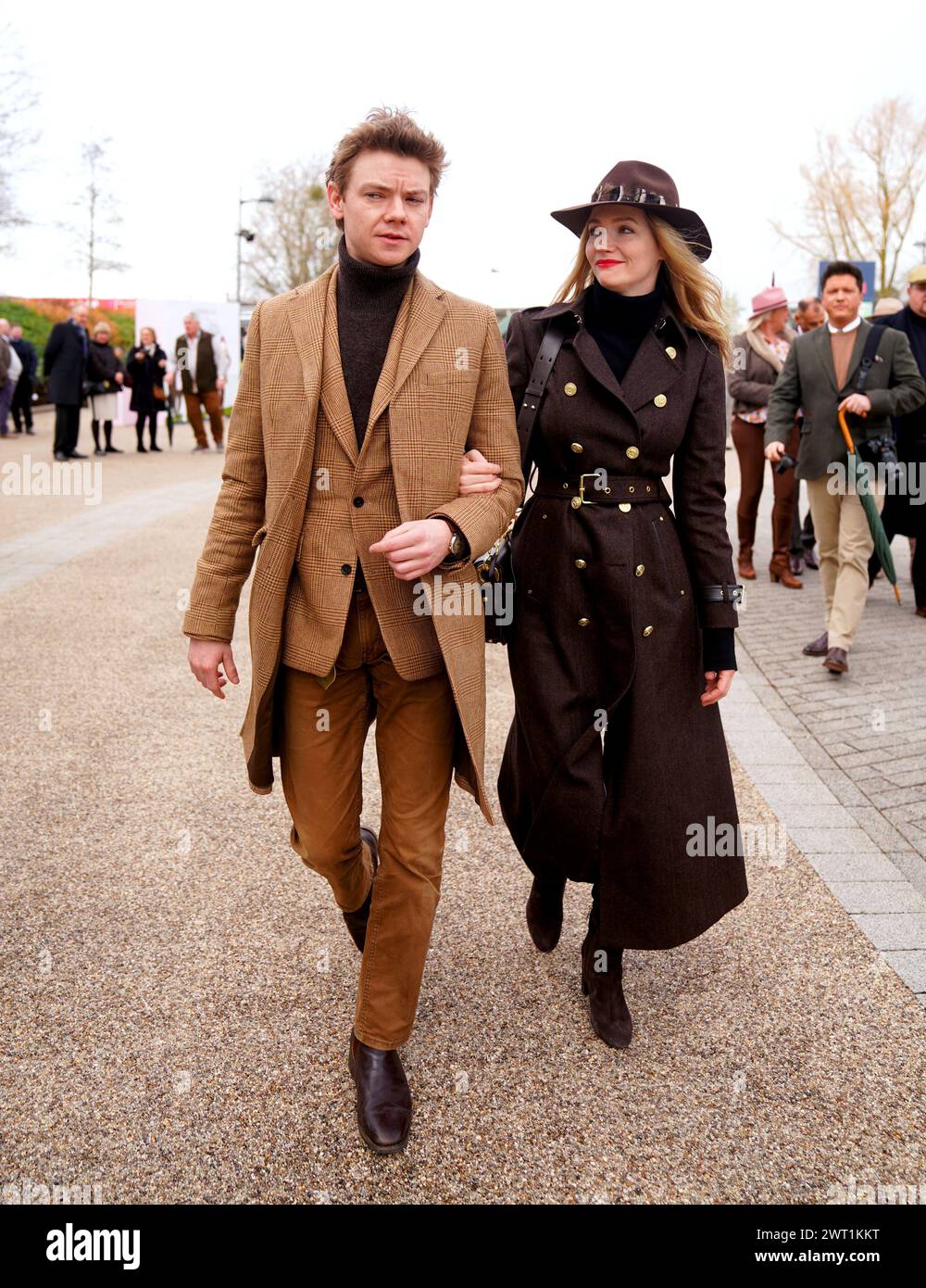Thomas Brodie-Sangster and Talulah Riley arrive for day four of the ...