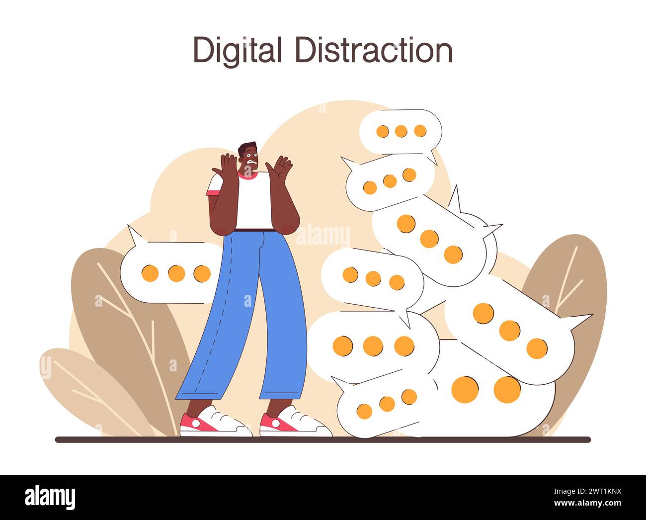 Digital multitasking. Effective and competent office worker media ...