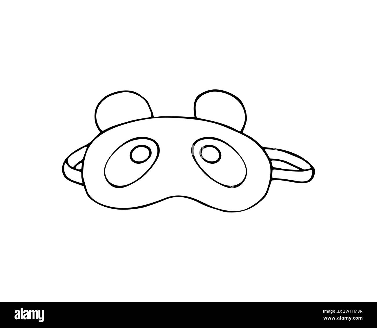 Hand-drawn nighttime eye mask. Sleeping mask cute Panda face. Mask for ...