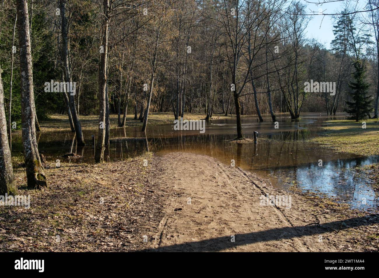 A natural disaster unfolds in Cesis, Latvia, as the Gauja River's ...