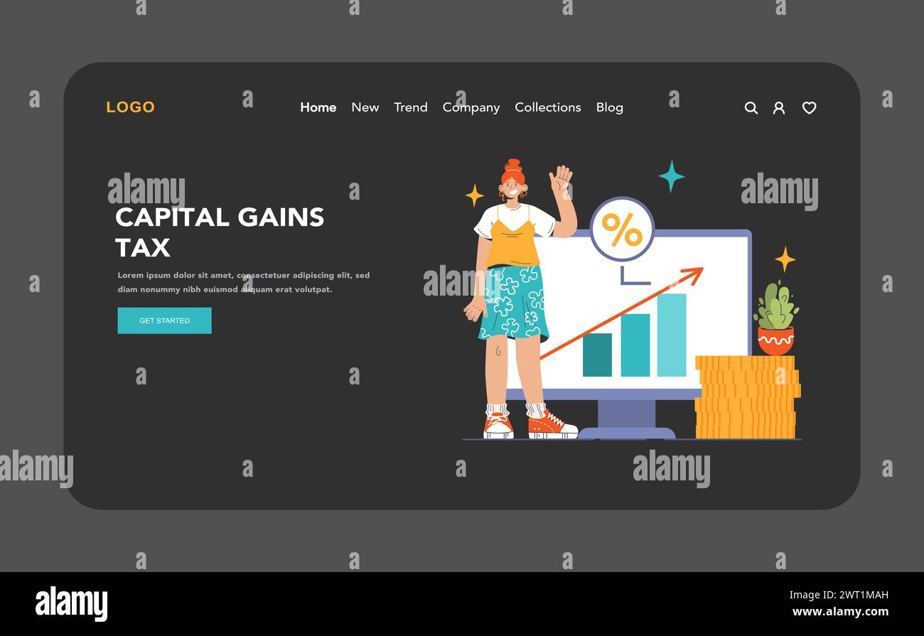 Tax optimization web banner or landing page dark or night mode. Financial efficiency, budgeting ...