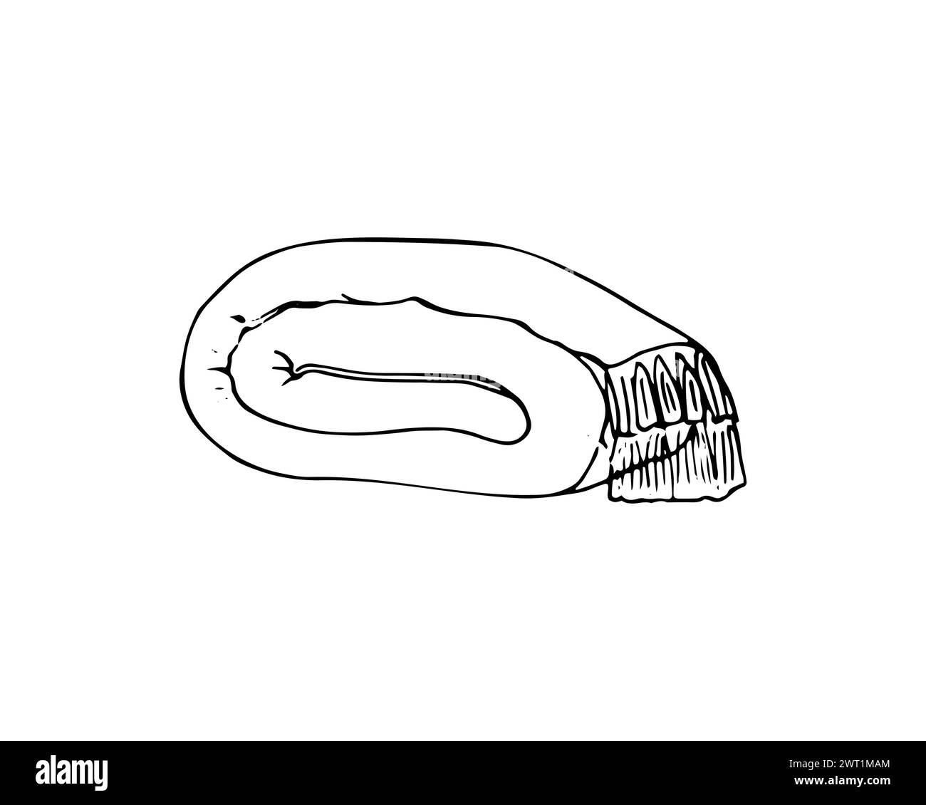 Folded blanket. Side view. Hand-drawn cozy winter element. Doodle, hand ...