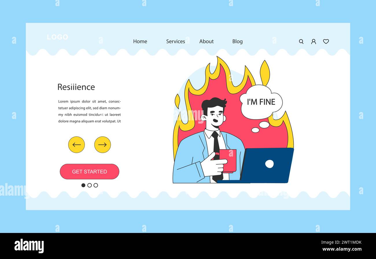 Resilience web banner or landing page. Mental or emotional strength ...