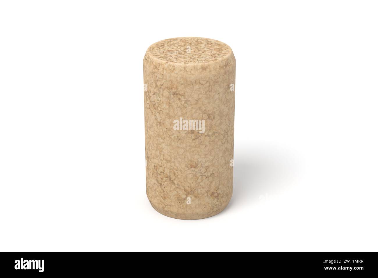 Single vertical wine cork isolated on white Stock Photo - Alamy
