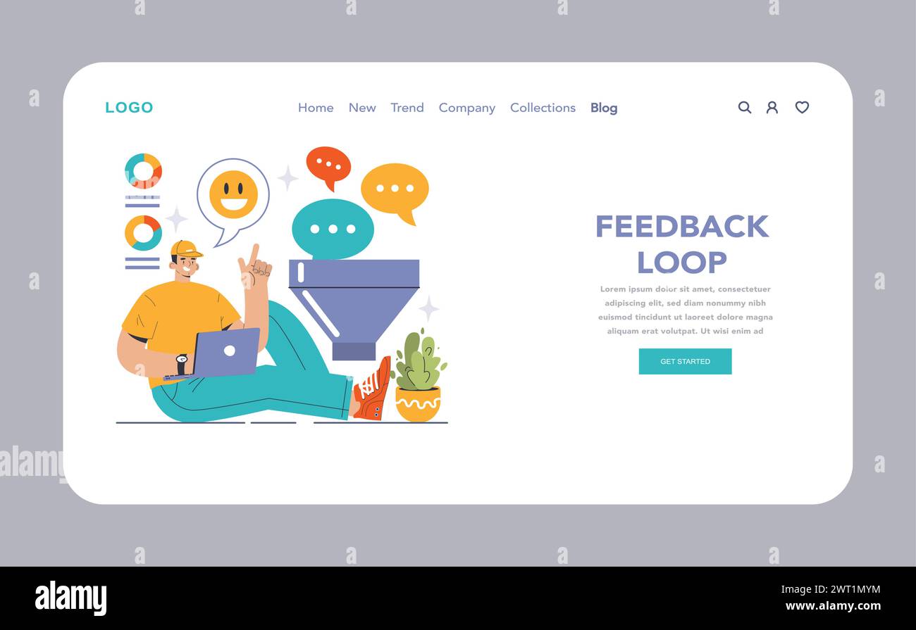 Customer feedback web banner or landing page. Consumer reviews public ...