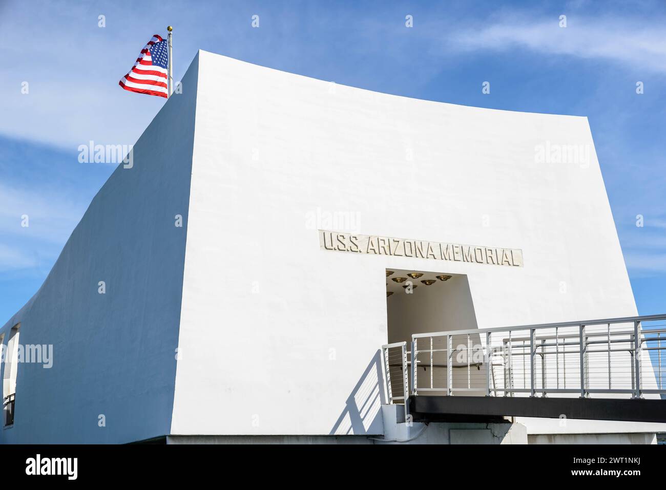 View of the USS Arizona Memorial from a unique angle Stock Photo - Alamy