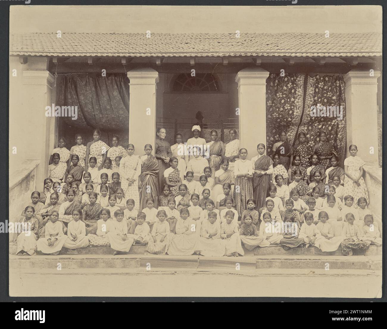 Group portrait of students and school staff, India. Unknown ...