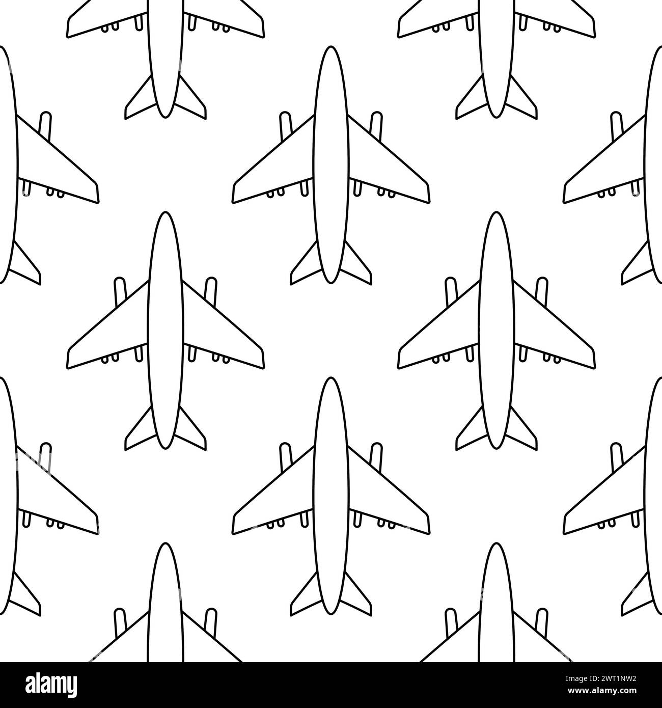 Hand drawn vector drawing airplane aircraft hi-res stock photography ...