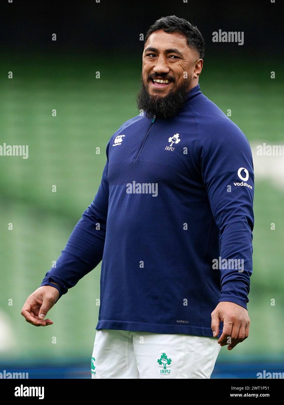 Ireland’s Bundee Aki during the team run at the Aviva Stadium, Dublin ...