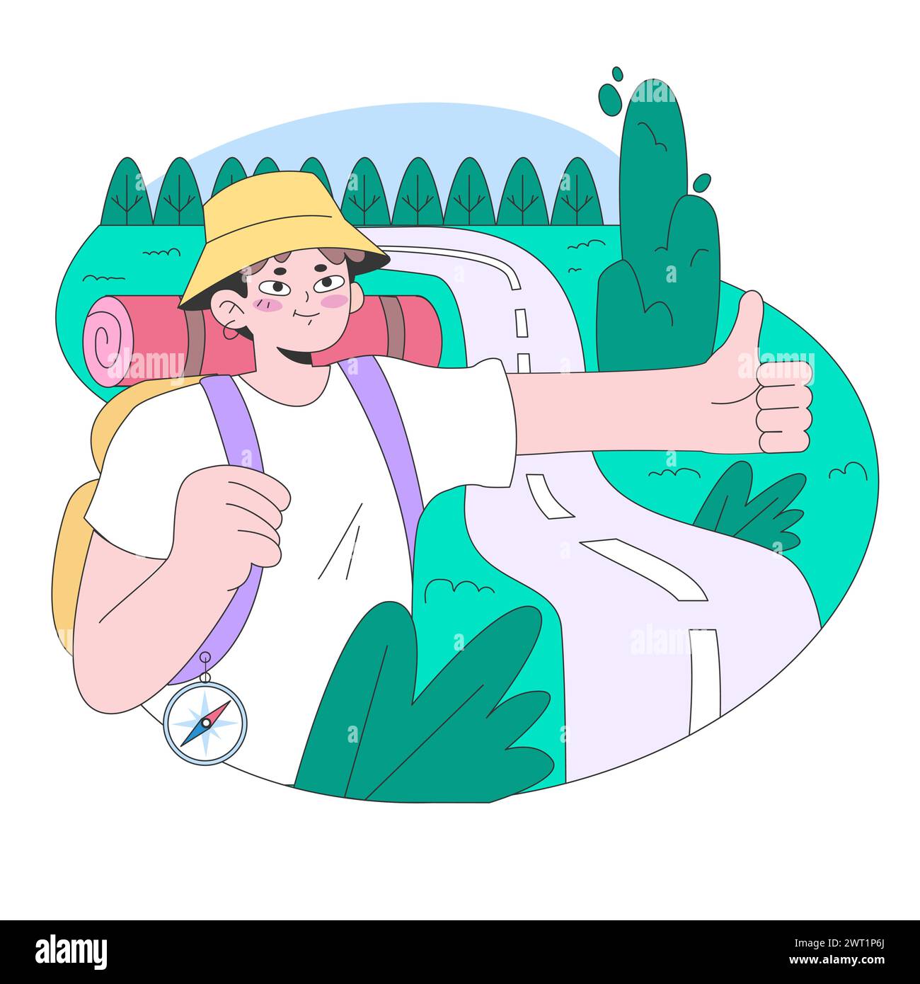 Hitchhiker thumb a ride Stock Vector Images - Alamy