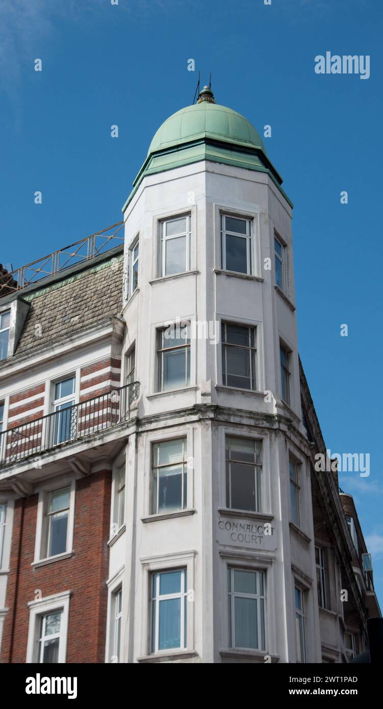Building with Tower, Connaught Court, Edgware Road, Bayswater, London ...