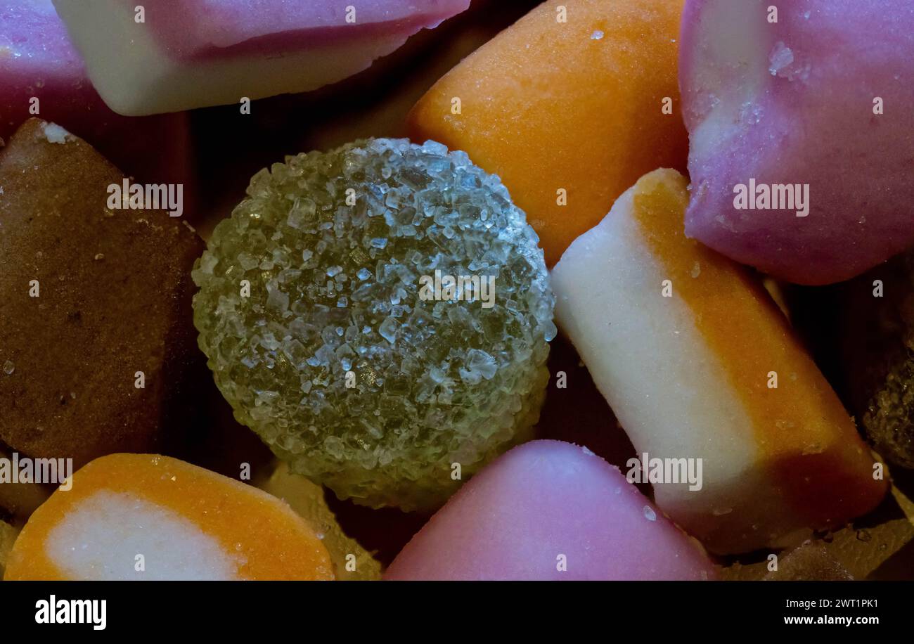 Macro shot of sweets, Dolly Mixture Stock Photo - Alamy
