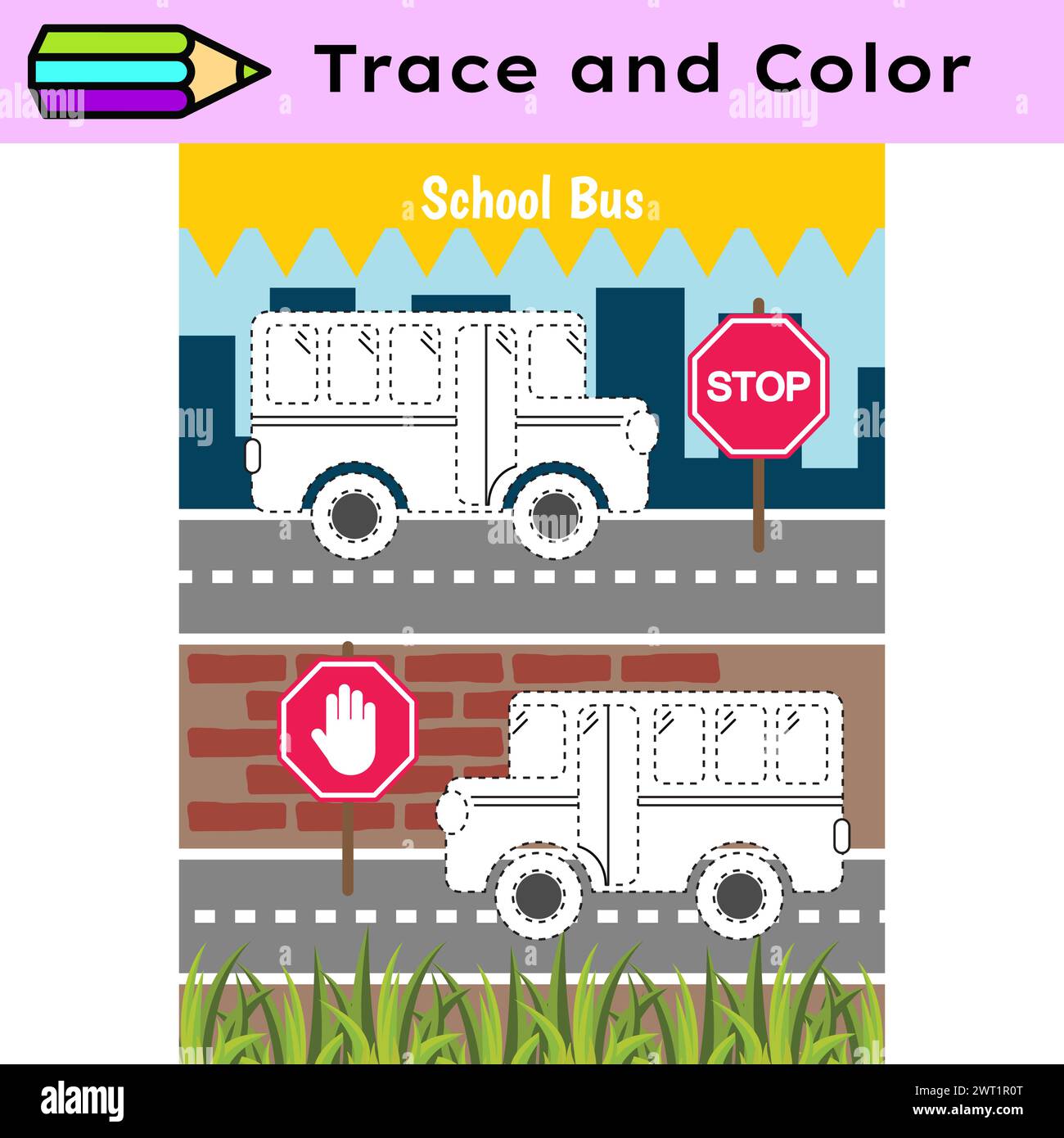 Pen tracing lines activity worksheet for children. Pencil control for ...