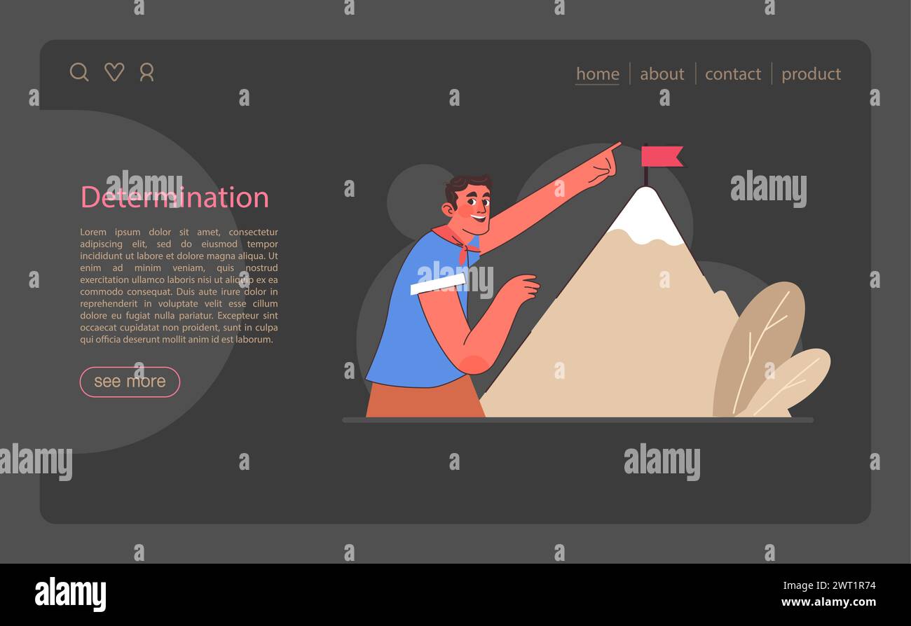 Patience night or dark mode web banner or landing page. Calm person ...