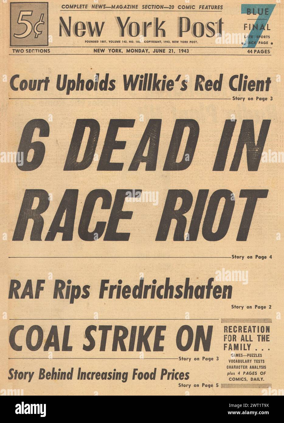 Detroit riot 1943 hi-res stock photography and images - Alamy