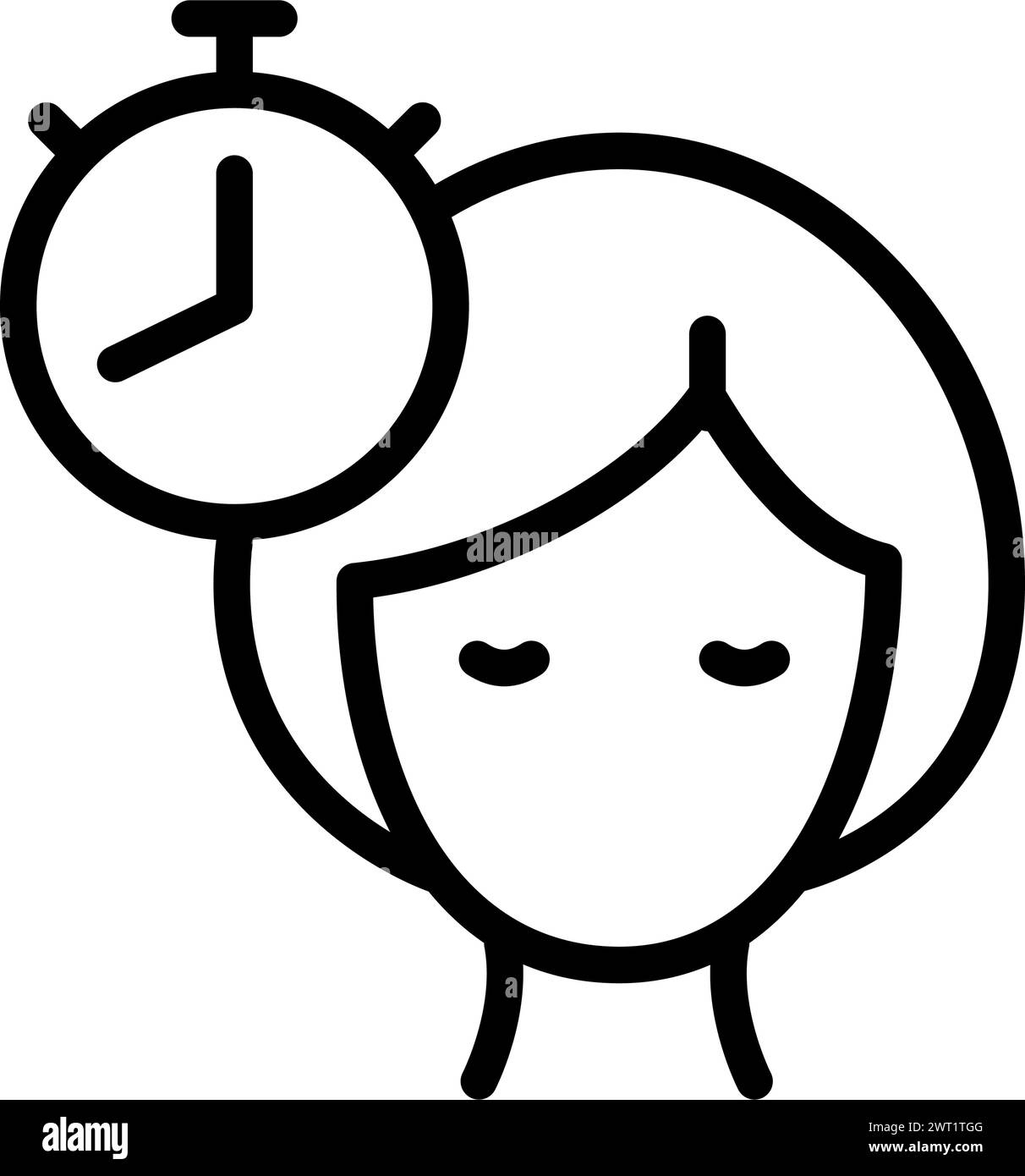 Cosmetics exposure time line icon. Skin and hair care. A woman applies ...