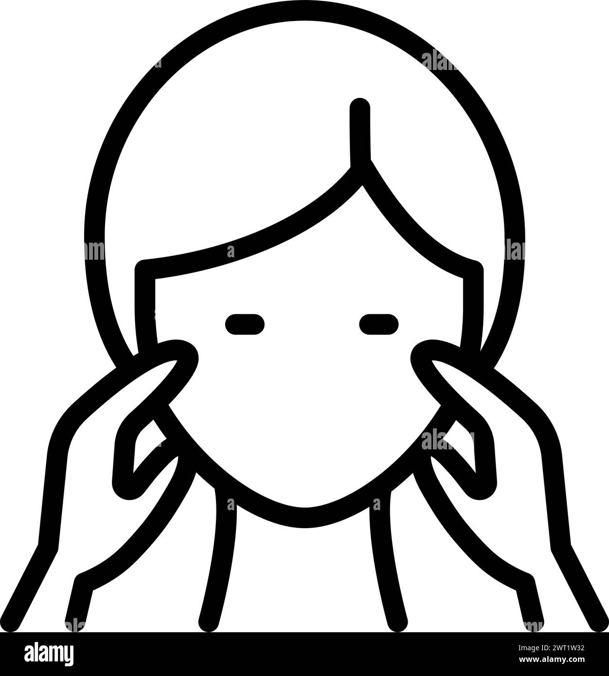 Skin care icon. Simple outline style. Face, beauty, health, woman ...