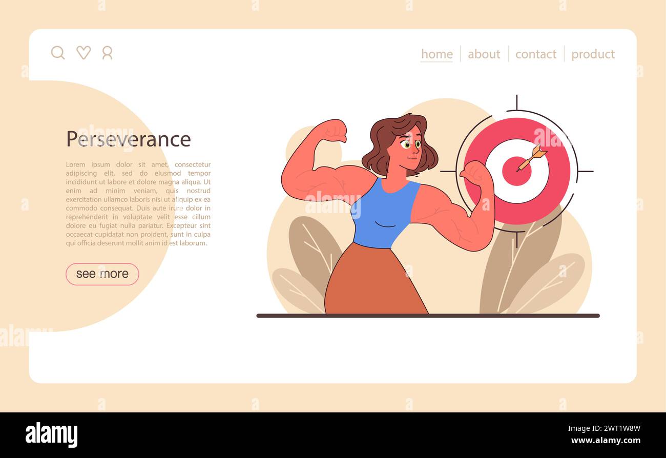 Patience web banner or landing page. Calm person finding balance ...