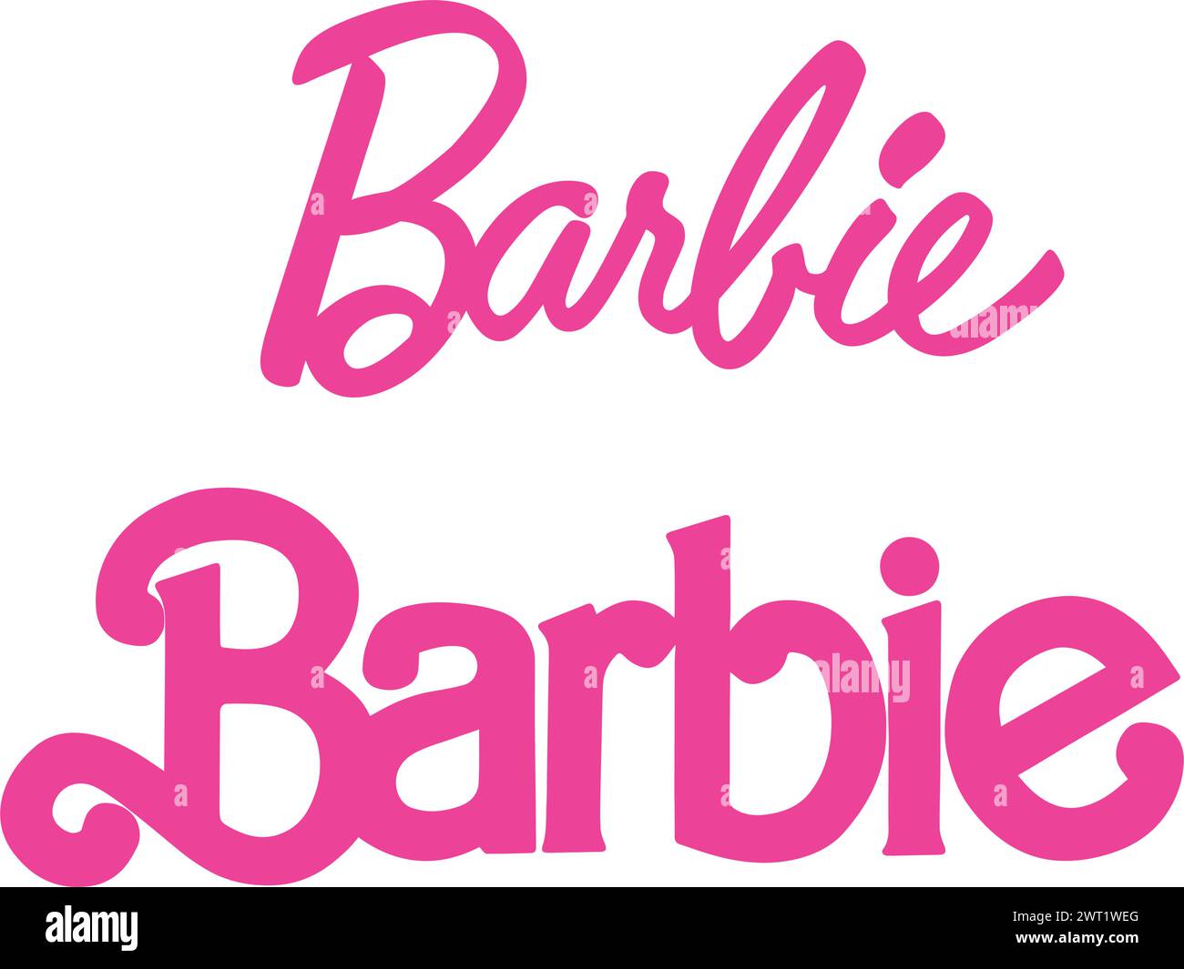 Barbie pink vintage logo vector illustration on white background Stock ...