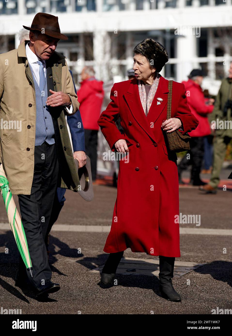 The Princess Royal arrives for day four of the 2024 Cheltenham Festival ...